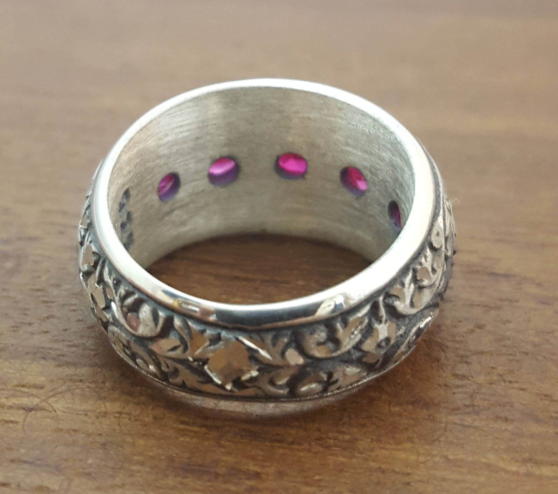 Handmade Silver Mens Ring CZ With Ruby Stone Steel Pen | Etsy