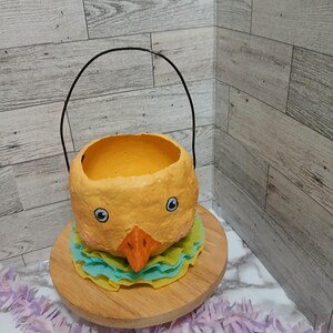 Primitive Easter Chick Bucket/farmhouse/spring/vintage Style/paper ...