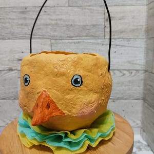 Primitive Easter Chick Bucket/farmhouse/spring/vintage Style/paper ...