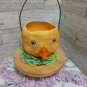 Primitive Easter Chick Bucket/farmhouse/spring/vintage Style/paper ...