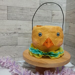 Primitive Easter Chick Bucket/farmhouse/spring/vintage Style/paper ...