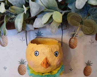 Primitive Easter Chick Bucket/farmhouse/spring/vintage Style/paper ...