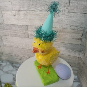 Primitive Farmhouse Paper Mache Easter Chick/handmade/spring Decor/peep ...