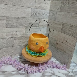 Primitive Easter Chick Bucket/farmhouse/spring/vintage Style/paper ...