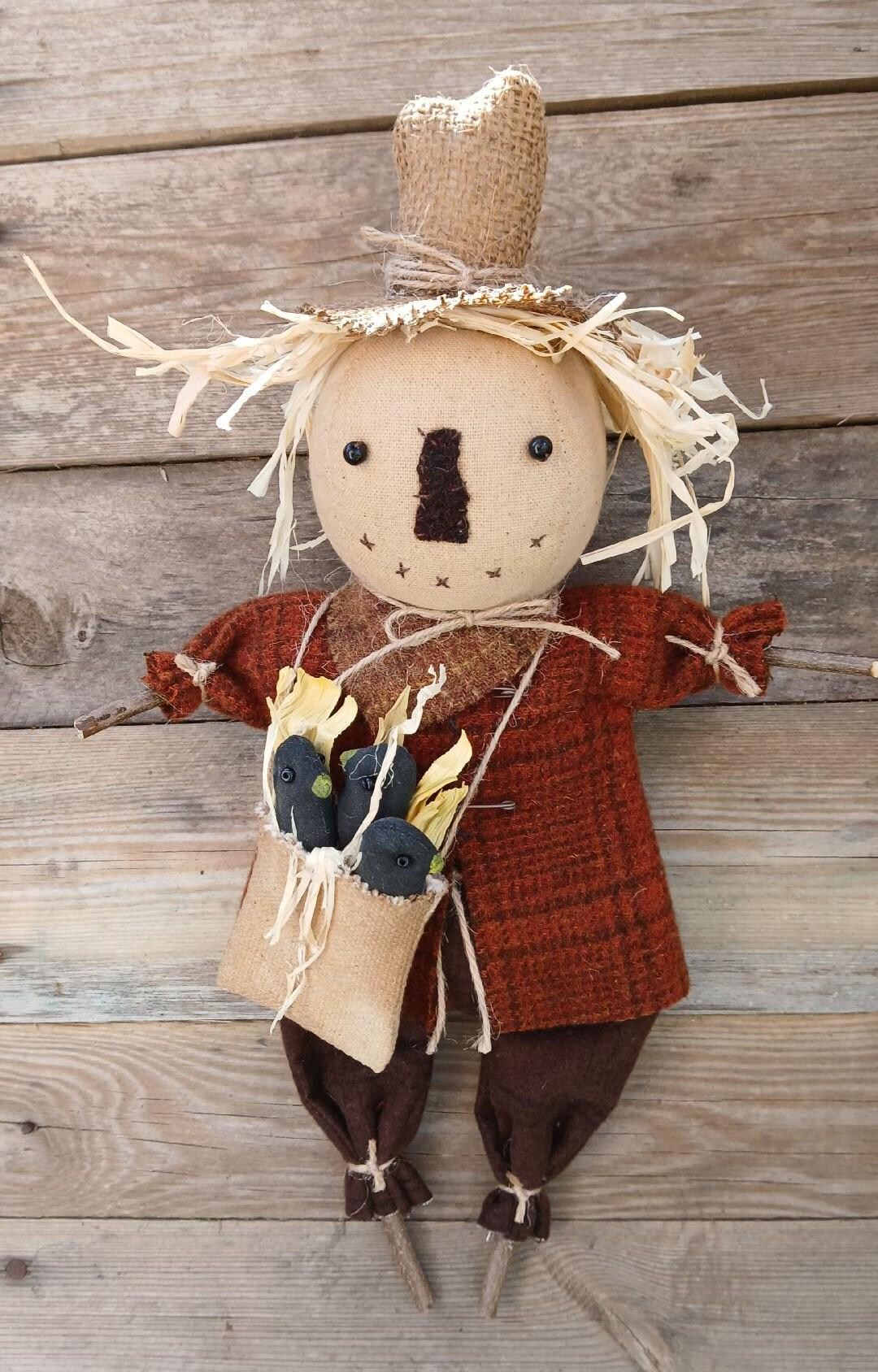 Primitive Fall Scarecrow Doll/ Hanger/jacks Crow Service/original ...