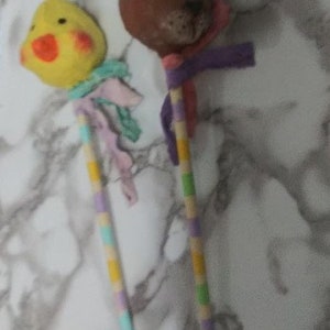 PRIMITIVE Easter/handmade Paper Mache/shakers/rattles/rabbit/bunny ...