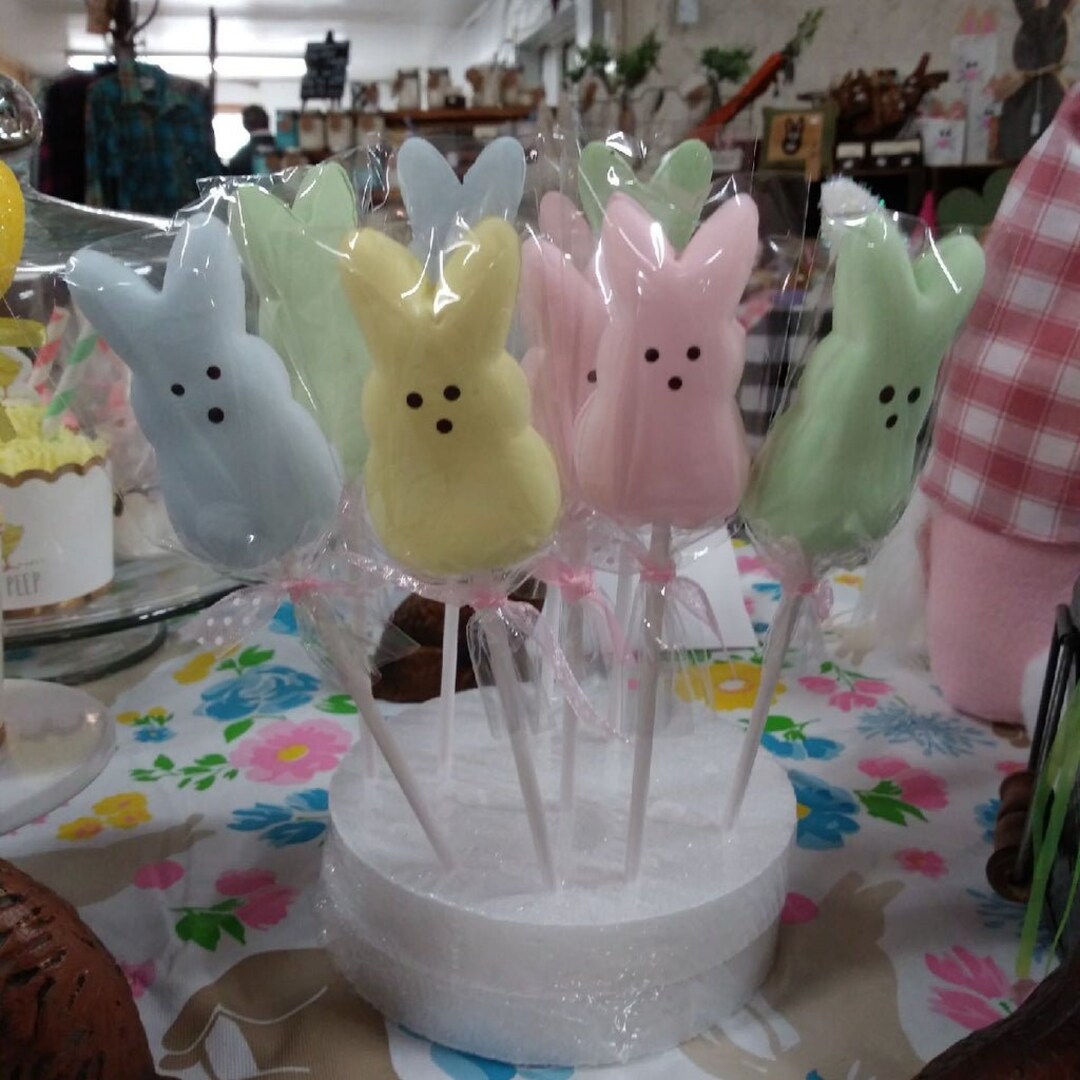 Farmhouse/easter/faux Peep Pops/fake Food/set of 4/bunnies/spring ...