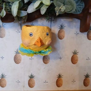 Primitive Easter Chick Bucket/farmhouse/spring/vintage Style/paper ...