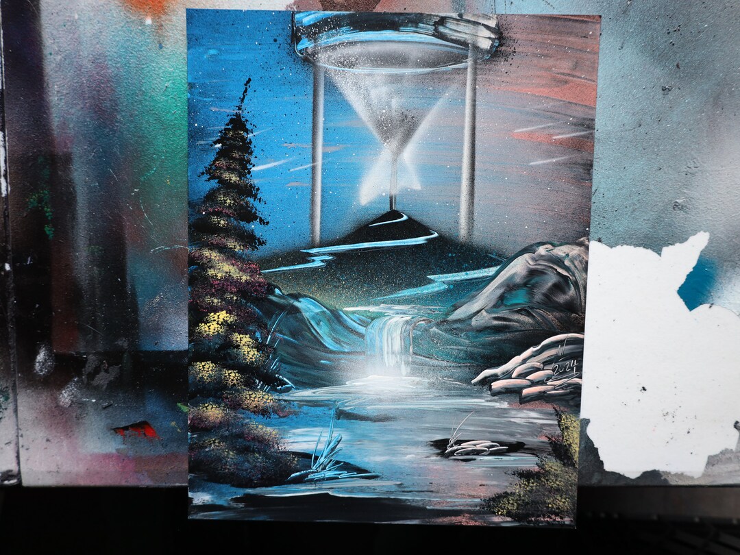 Hourglass Nature Spray Paint Art - Etsy
