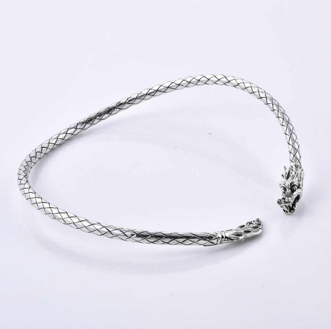 Temp Price Cut Sterling Silver Dragon Choker Necklace - Etsy