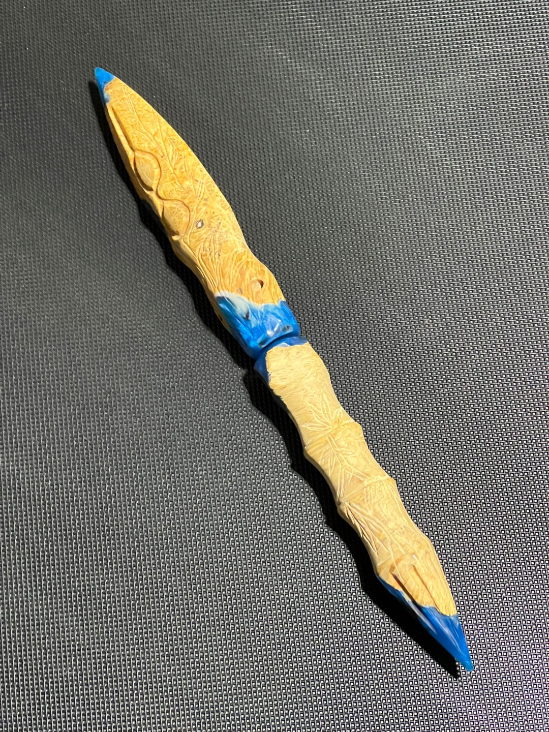 Spear and Bamboo Shaped Dagger Set, Resin and Burl - Etsy