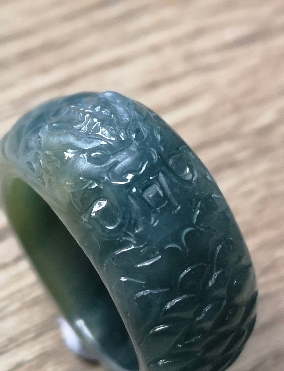 New Item Blue Jadeite Ring in Dragon Design - Etsy