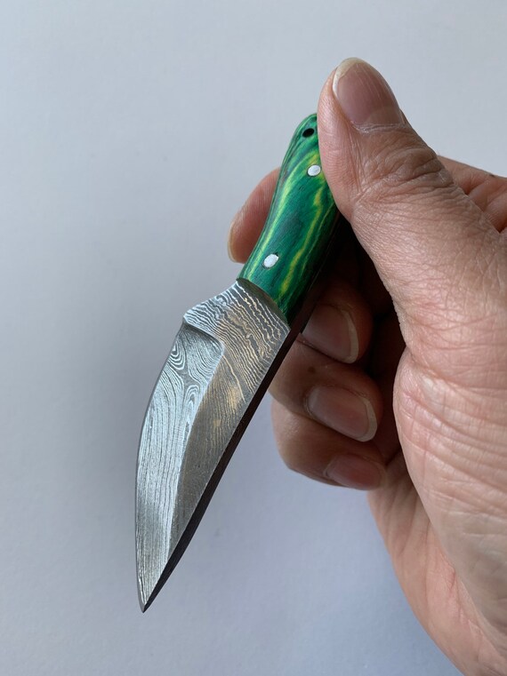 Small Damascus Steel Knife | Etsy