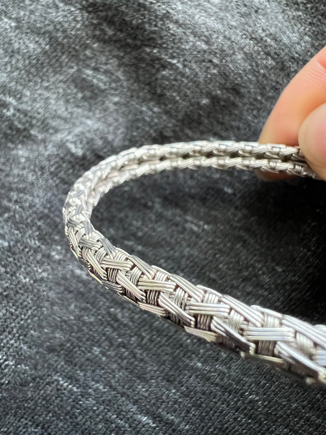 18K White Gold Mesh Link Bracelet - Etsy