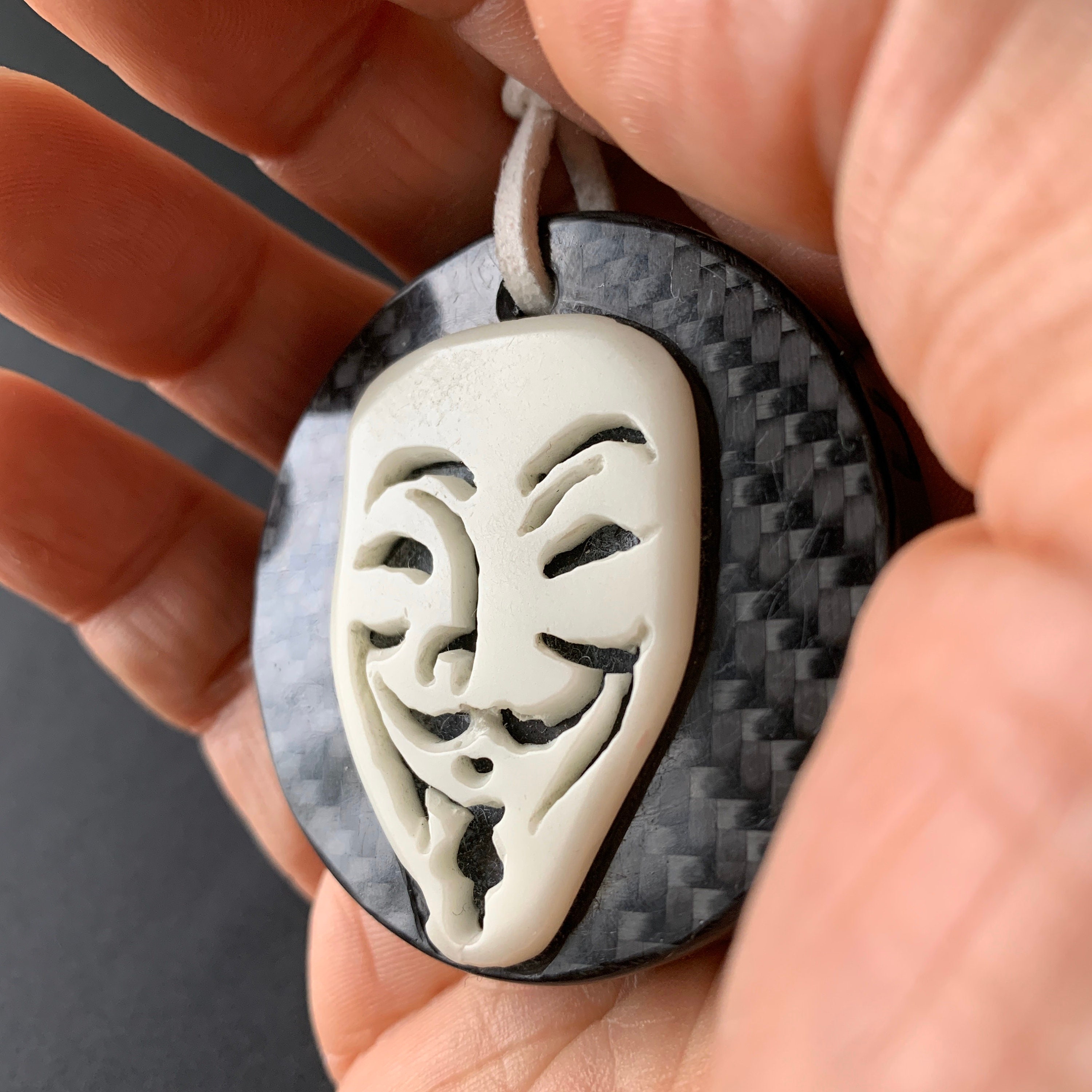 Anonymous Hacker Coin Pendant Glow in the Dark - Etsy