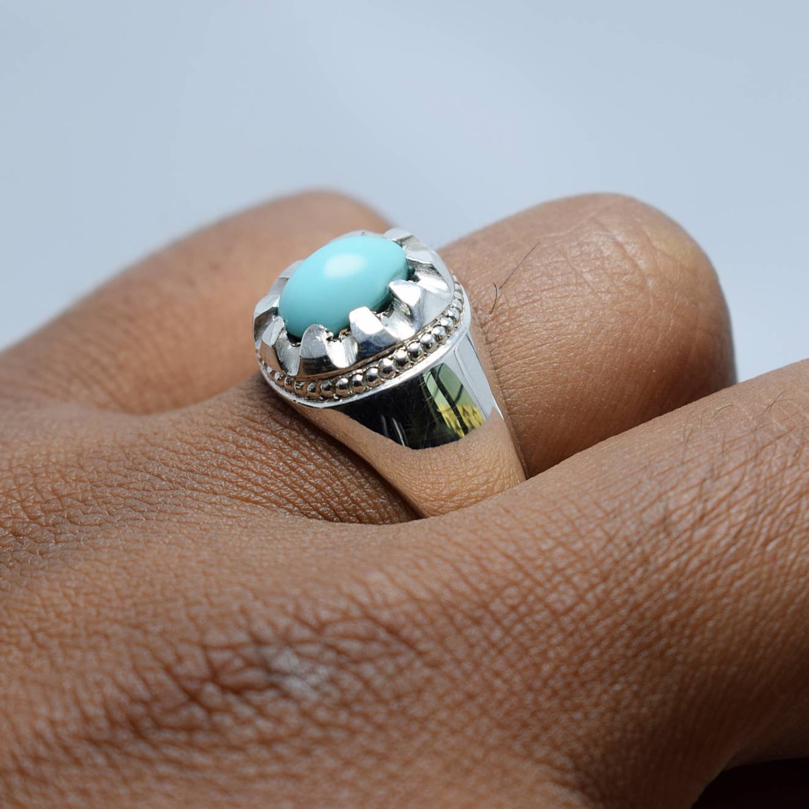 Dark Blue Feroza Ring Turquoise Rings Nishapuri Feroza New | Etsy