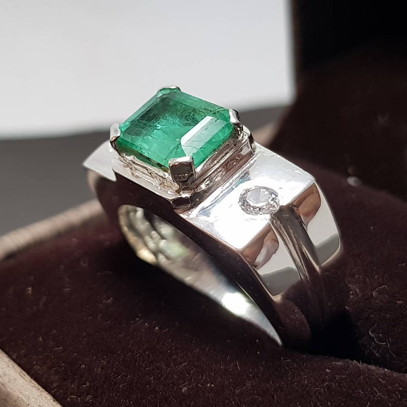 Real Emerald Ring Zamurd Stone Ring Natural Emerald Rings Mens - Etsy