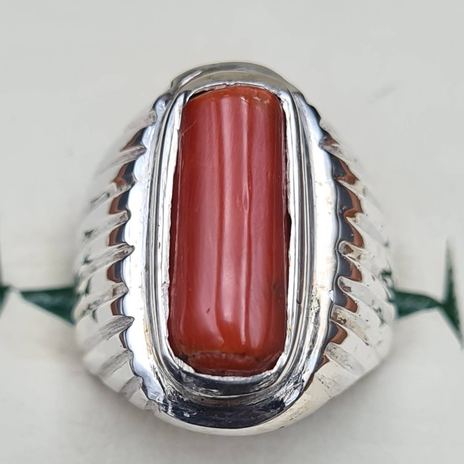 Untreated Real Coral Ring Mens Coral Ring Marjan Rings Top - Etsy