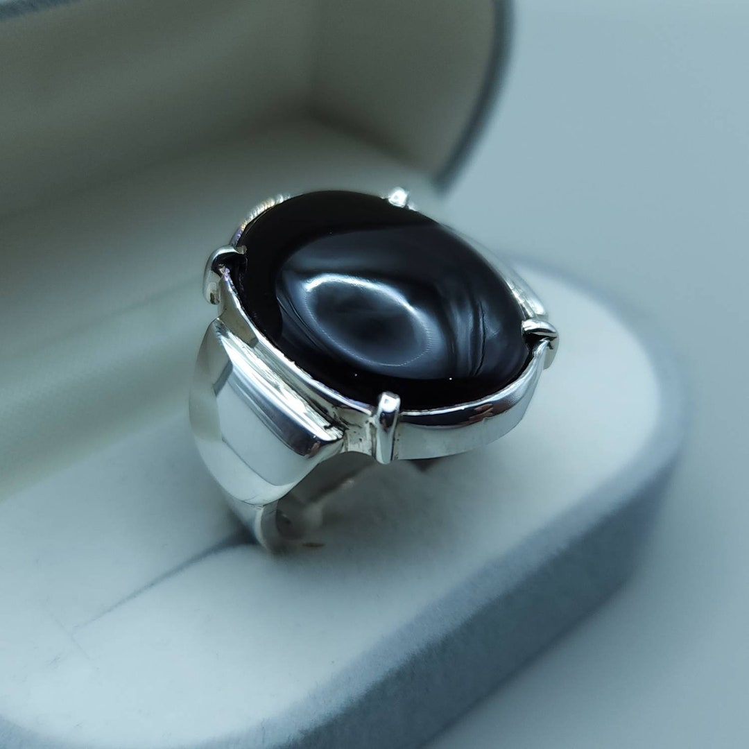 Real Yemeni Aqeeq Ring Kabadi Black Dark Deep Blood Red Aqeeq Ring Akik ...
