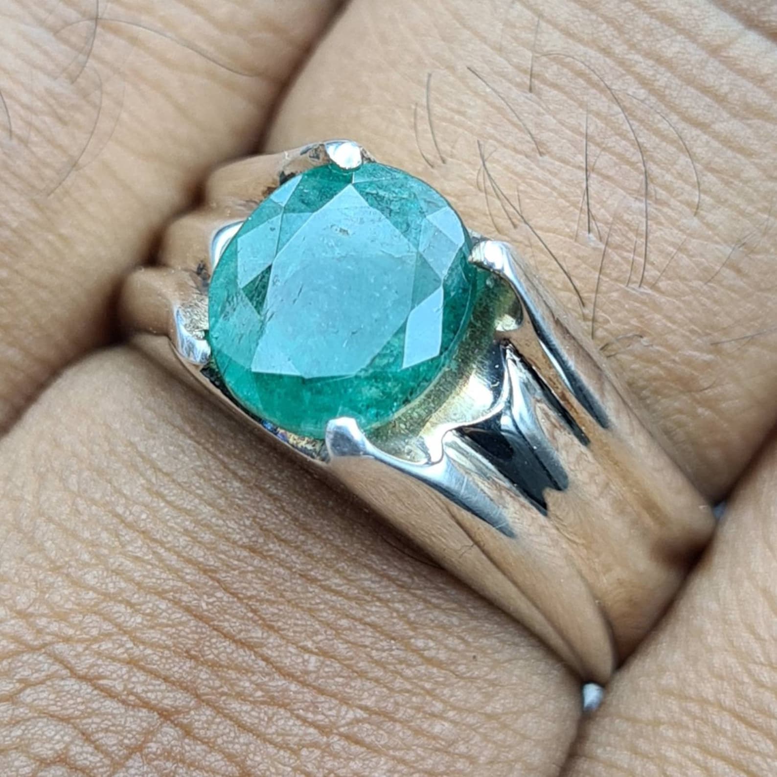 Zambian Emerald Ring Zamurd Rings Gemstone Rings Green Stone Ring ...