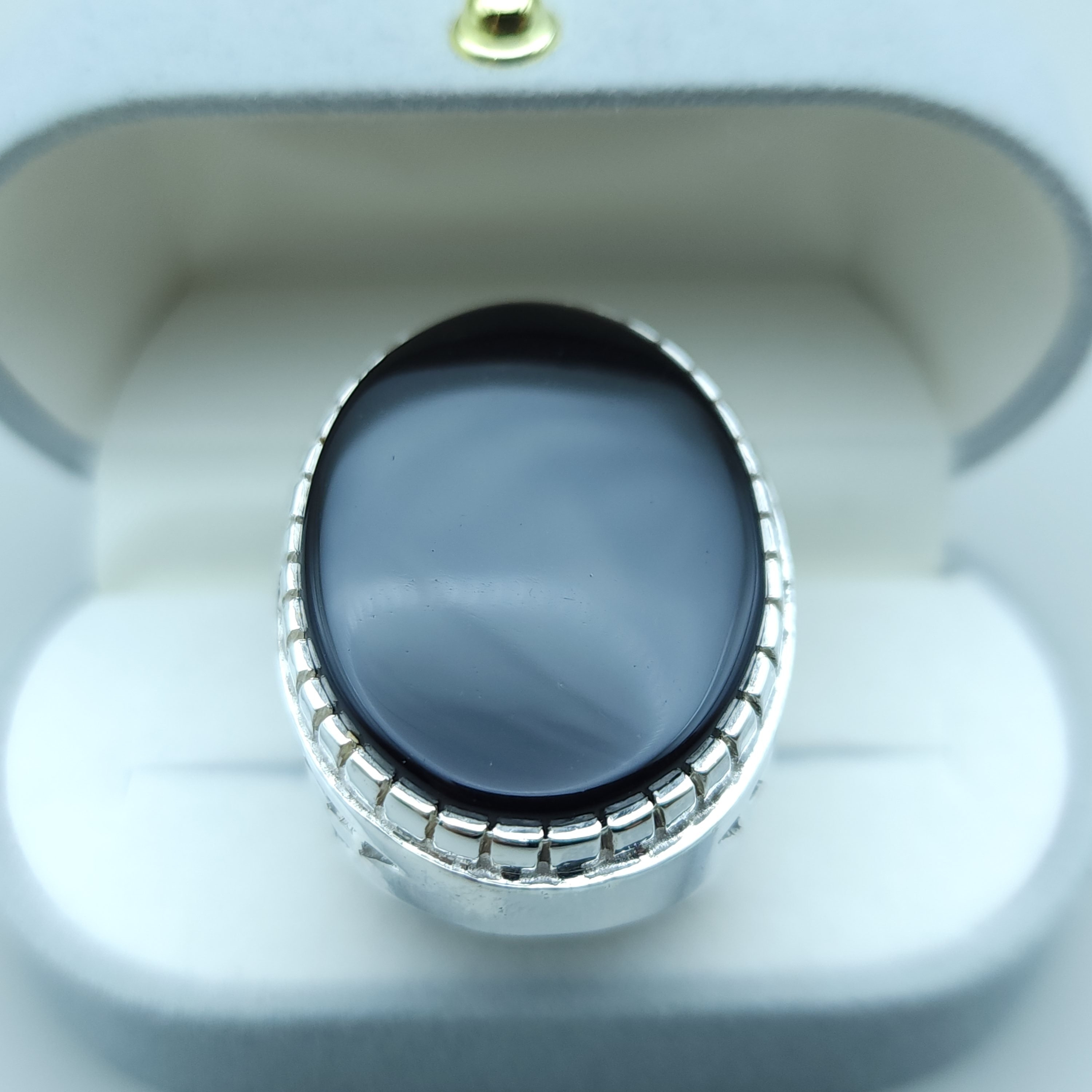 Real Yemeni Aqeeq Ring Kabadi Black Dark Deep Blood Red Aqeeq Ring Akik ...