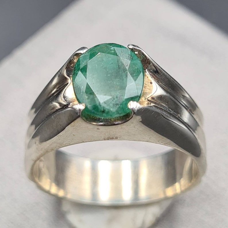 Zambian Emerald Ring Zamurd Rings Gemstone Rings Green Stone Ring ...