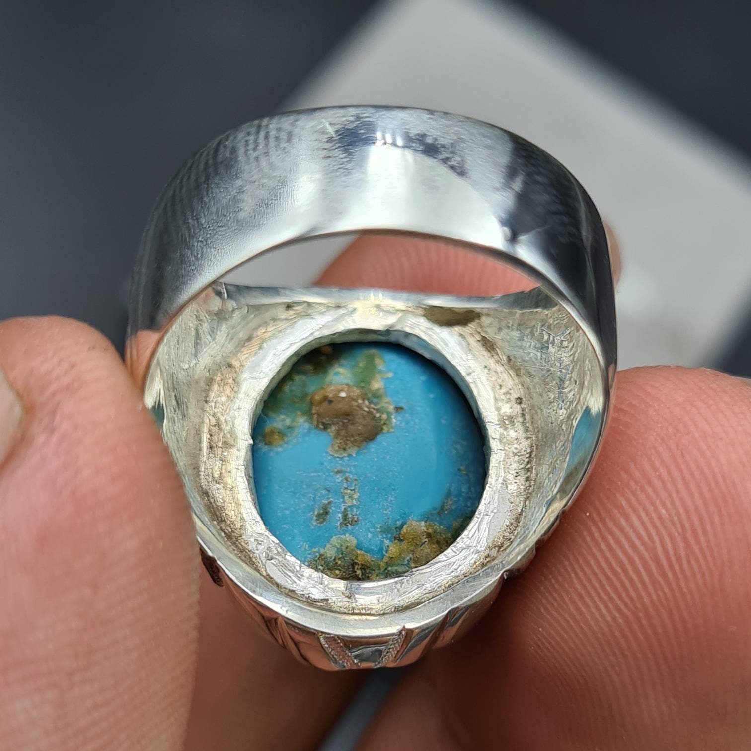 Beautiful Super Clean Blue Dark Feroza Ring Dark Deep Beautiful Color ...