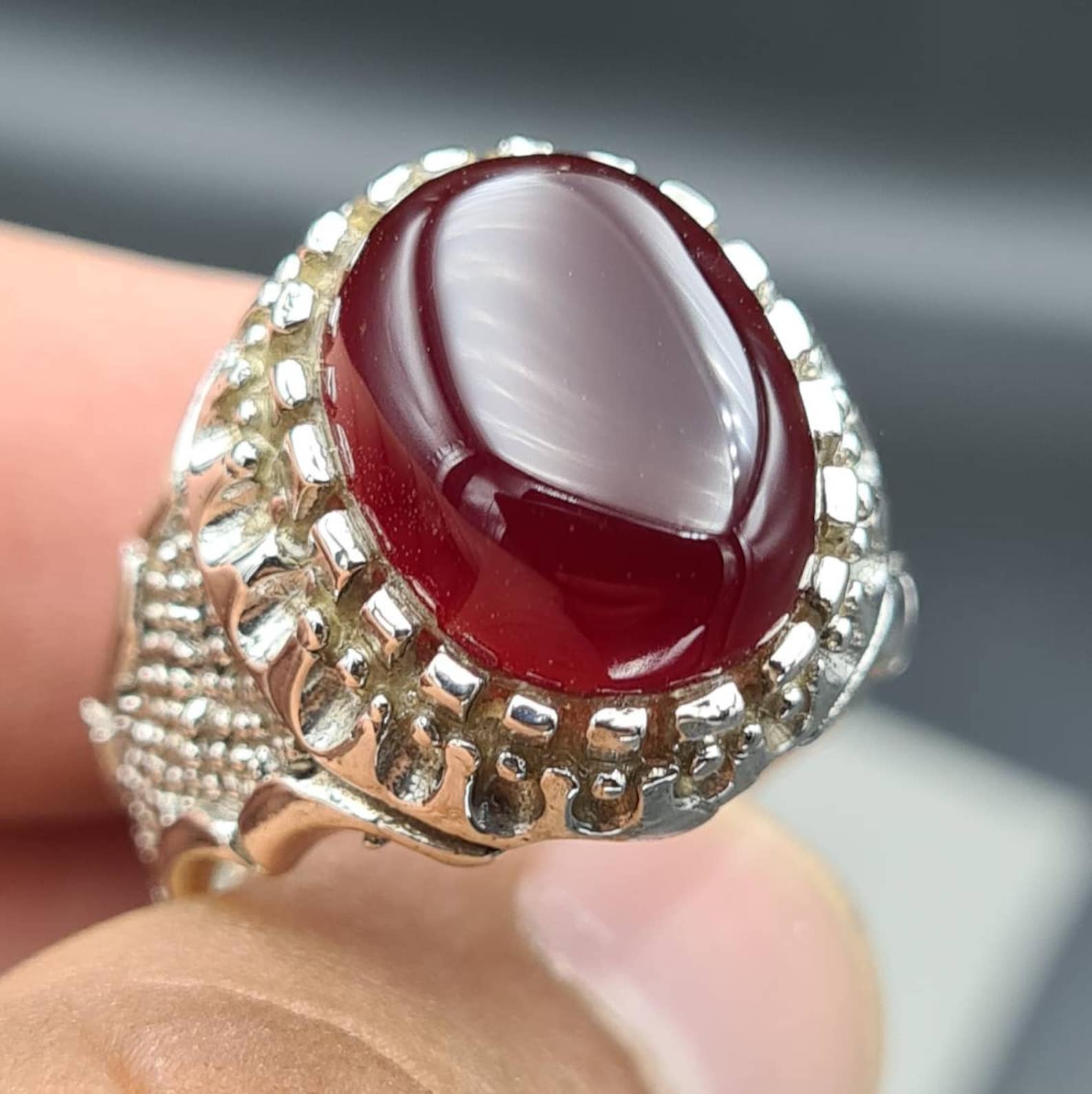 Mens Yemeni Aqeeq Ring Real Genuine Yemeni Agate Stone Rings - Etsy