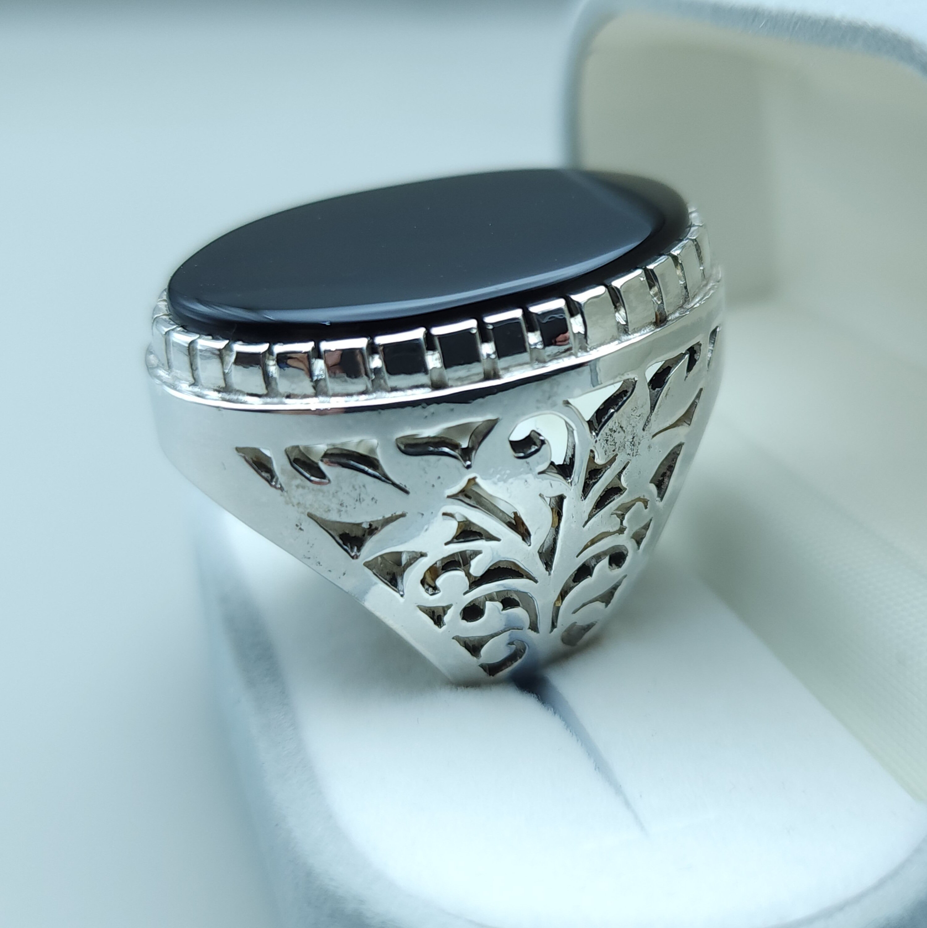 Real Yemeni Aqeeq Ring Kabadi Black Dark Deep Blood Red Aqeeq Ring Akik ...