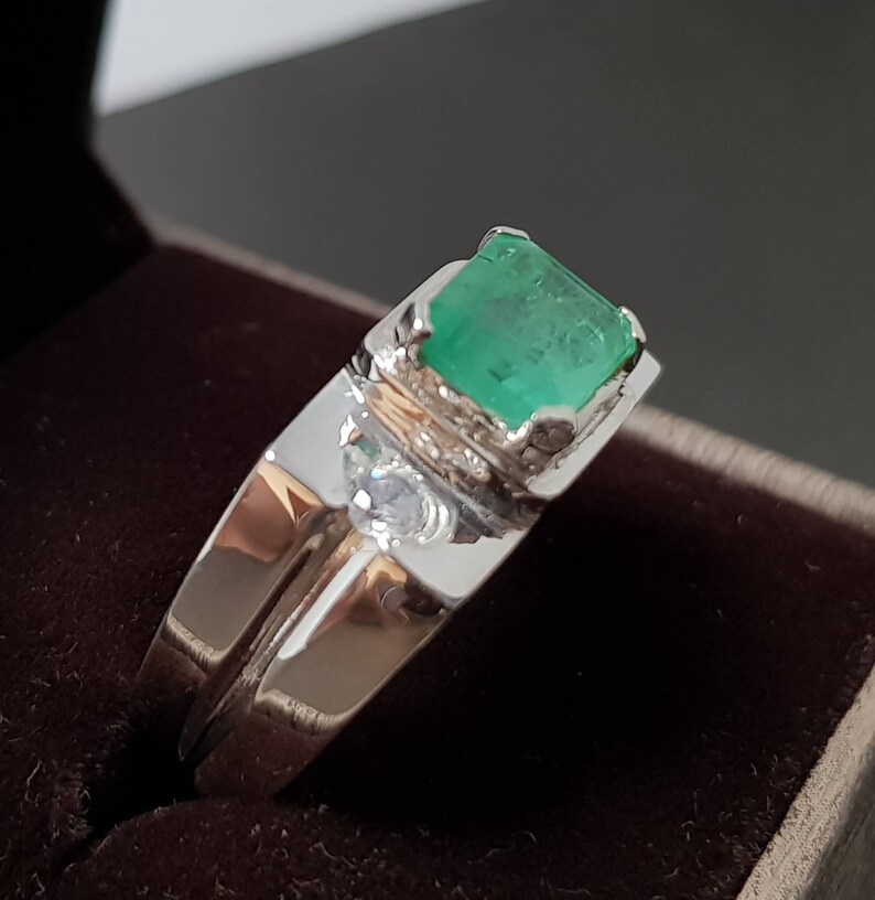 Real Emerald Ring Zamurd Stone Ring Natural Emerald Rings Mens - Etsy