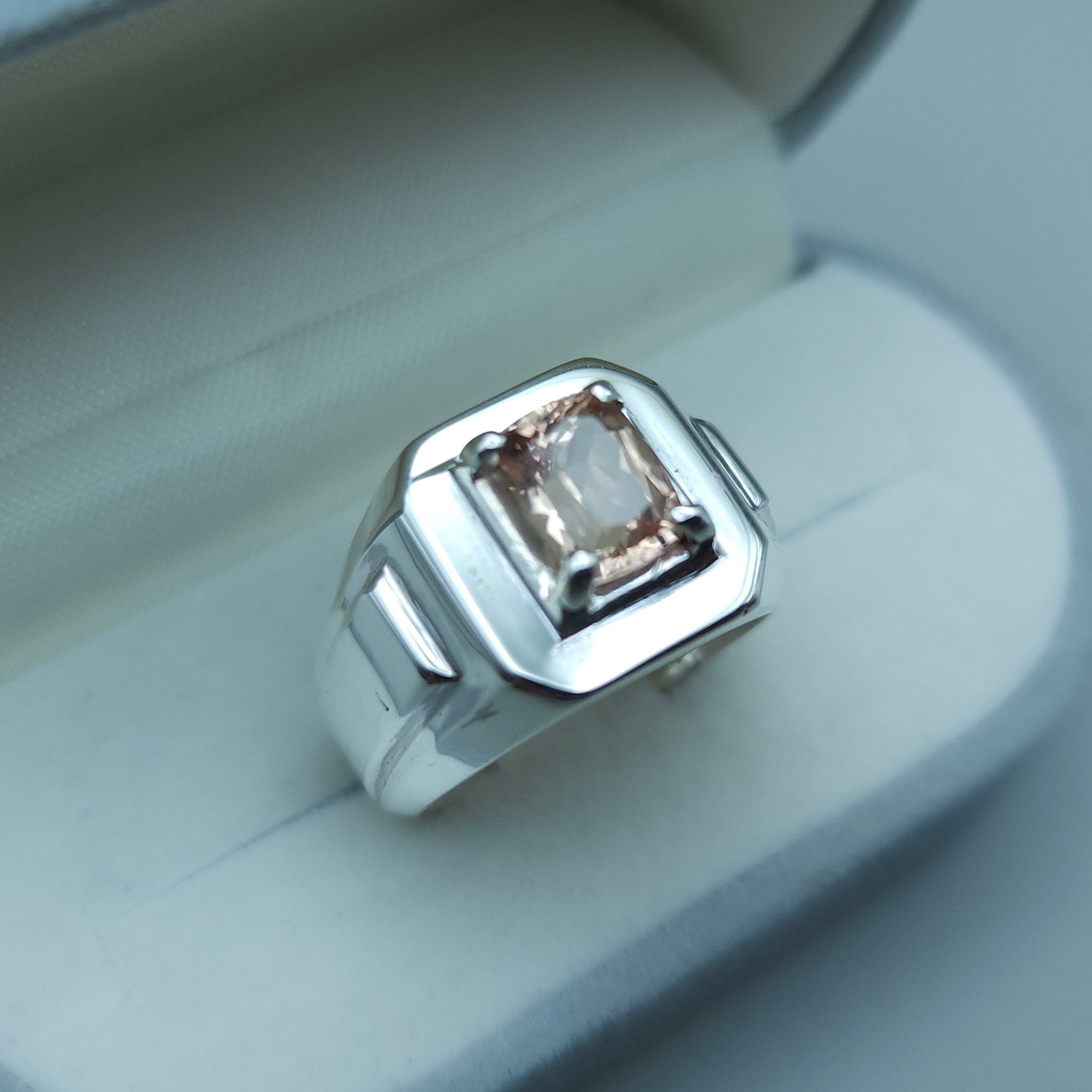 Natural Unheated Untreated Big Imperial Topaz Katlang Topaz Ring Peach ...