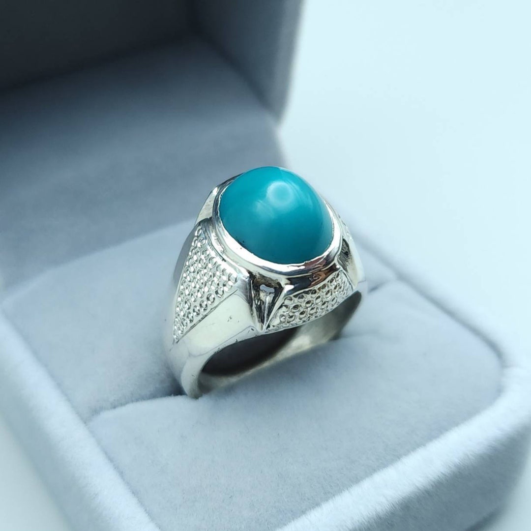 Hussaini Feroza Ring High Quality Mens Turquoise Ring Rare Green ...