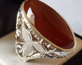 Dark Brown Yemeni Aqeeq Ring Akik Rings Aqeeq Stone Ring Aqeeq Stone Price Shia Rings Blood Red Aqeeq Oval Aqeeq Ring Islamic Aqeeq Rings