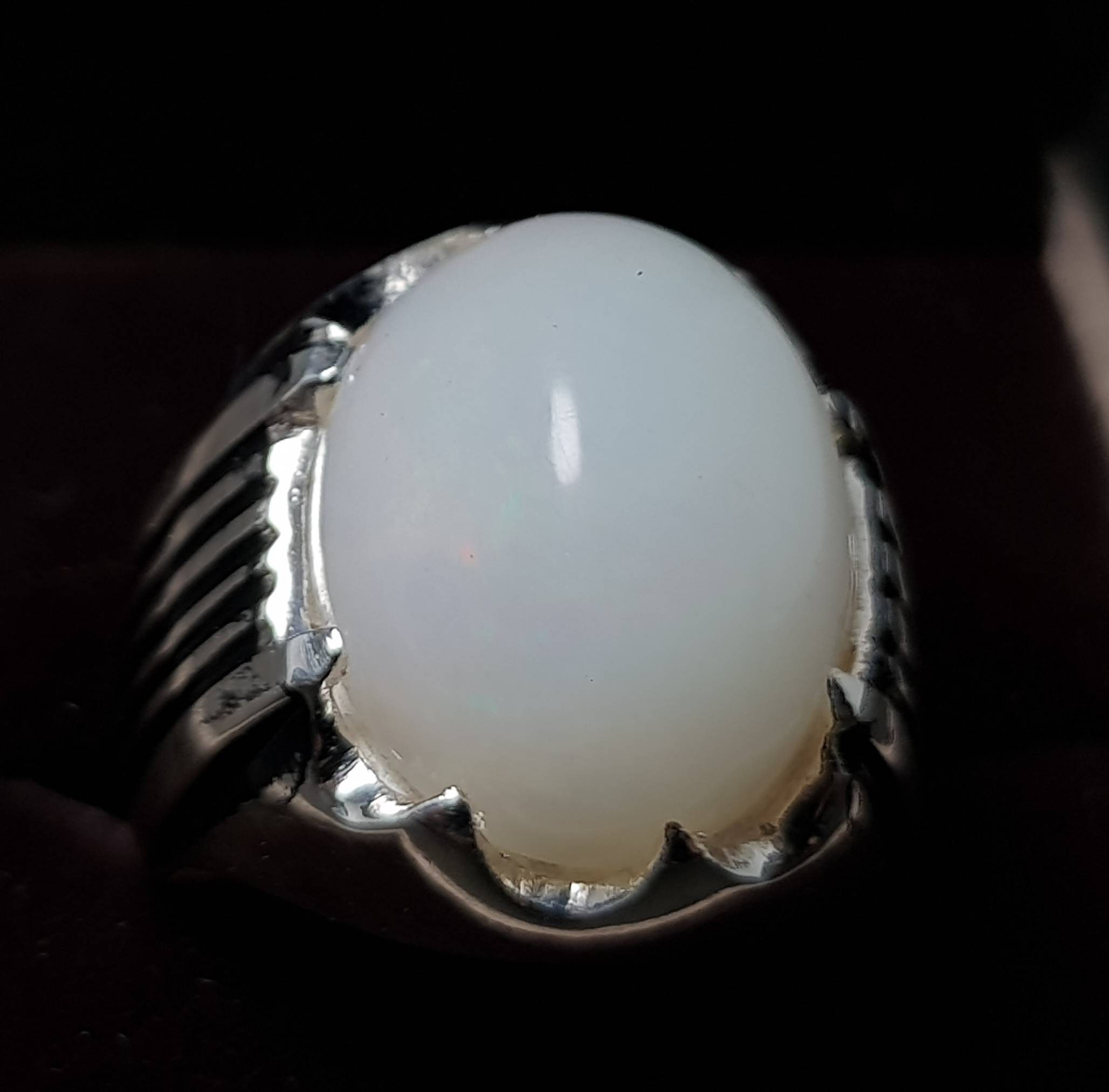 White Opal Ring Ethiopian Mens Opal Stone Ring Real Opal Ring | Etsy