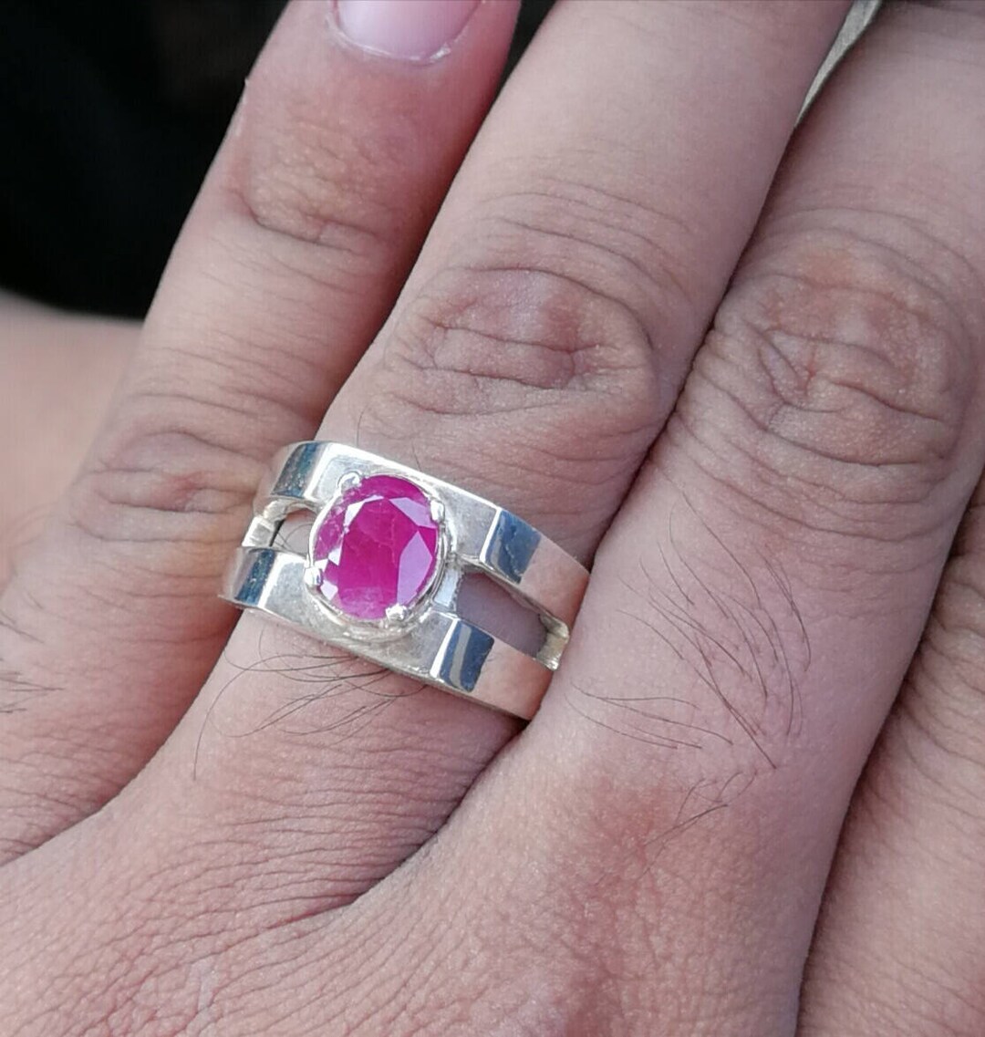 Certified Ruby Ring Unheated Untreated Afghan Ruby Dark Blood Red Ruby ...