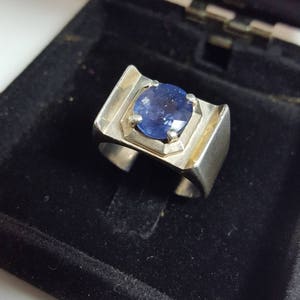 Natural Sapphire Ring Dark Blue Real Sapphire Stone Neelam Stone Ring ...