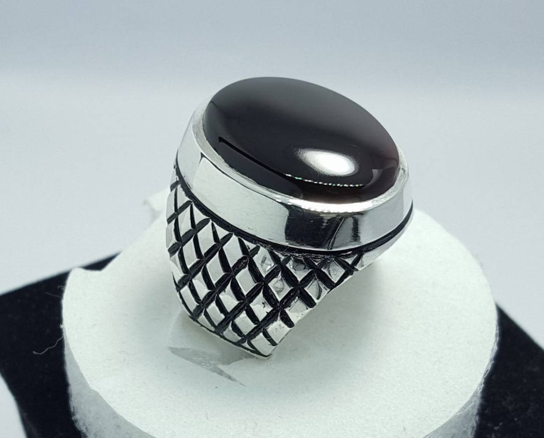 Real Yemeni Aqeeq Ring Shia Rings 925 Sterling Silver Ring Snake Skin ...
