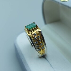 Mens Emerald Wedding Ring Top Quality Zambian Emerald Rings for Men and ...
