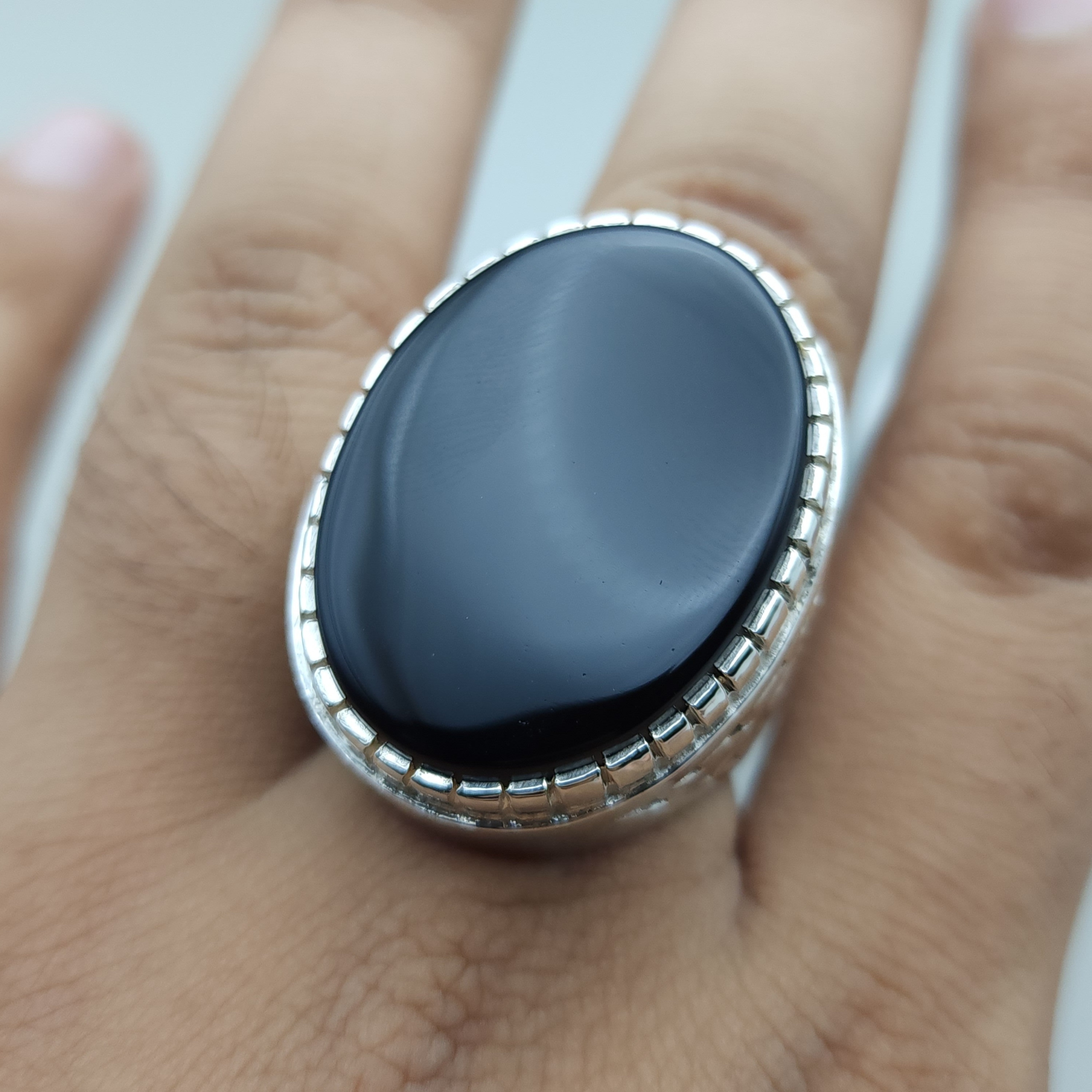 Real Yemeni Aqeeq Ring Kabadi Black Dark Deep Blood Red Aqeeq Ring Akik ...