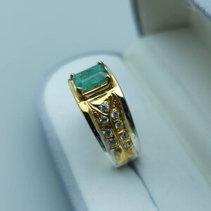 Mens Emerald Wedding Ring Top Quality Zambian Emerald Rings for Men and ...