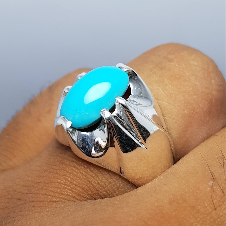 Beautiful Super Clean Blue Dark Feroza Ring Dark Deep Beautiful Color ...