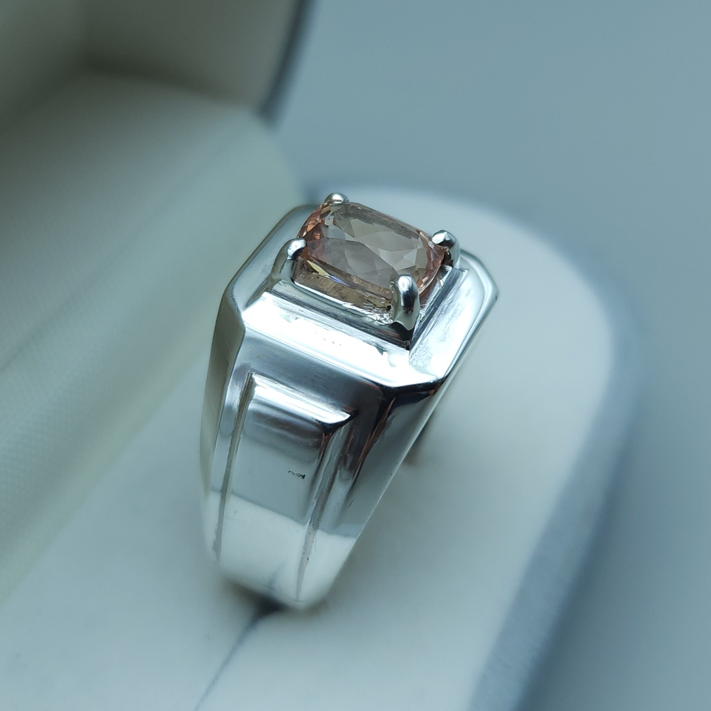 Natural Unheated Untreated Big Imperial Topaz Katlang Topaz Ring Peach ...