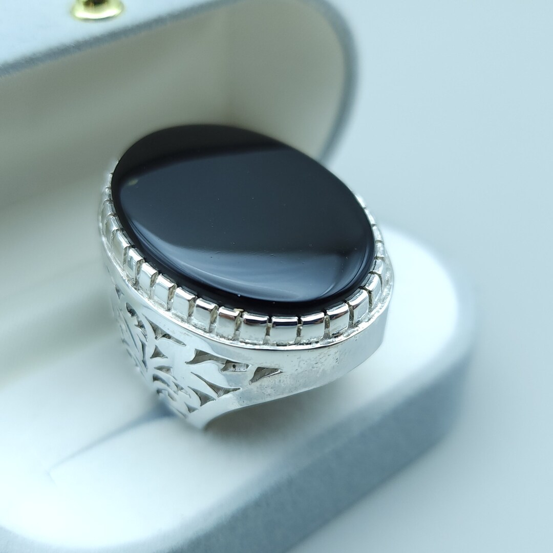 Real Yemeni Aqeeq Ring Kabadi Black Dark Deep Blood Red Aqeeq Ring Akik ...