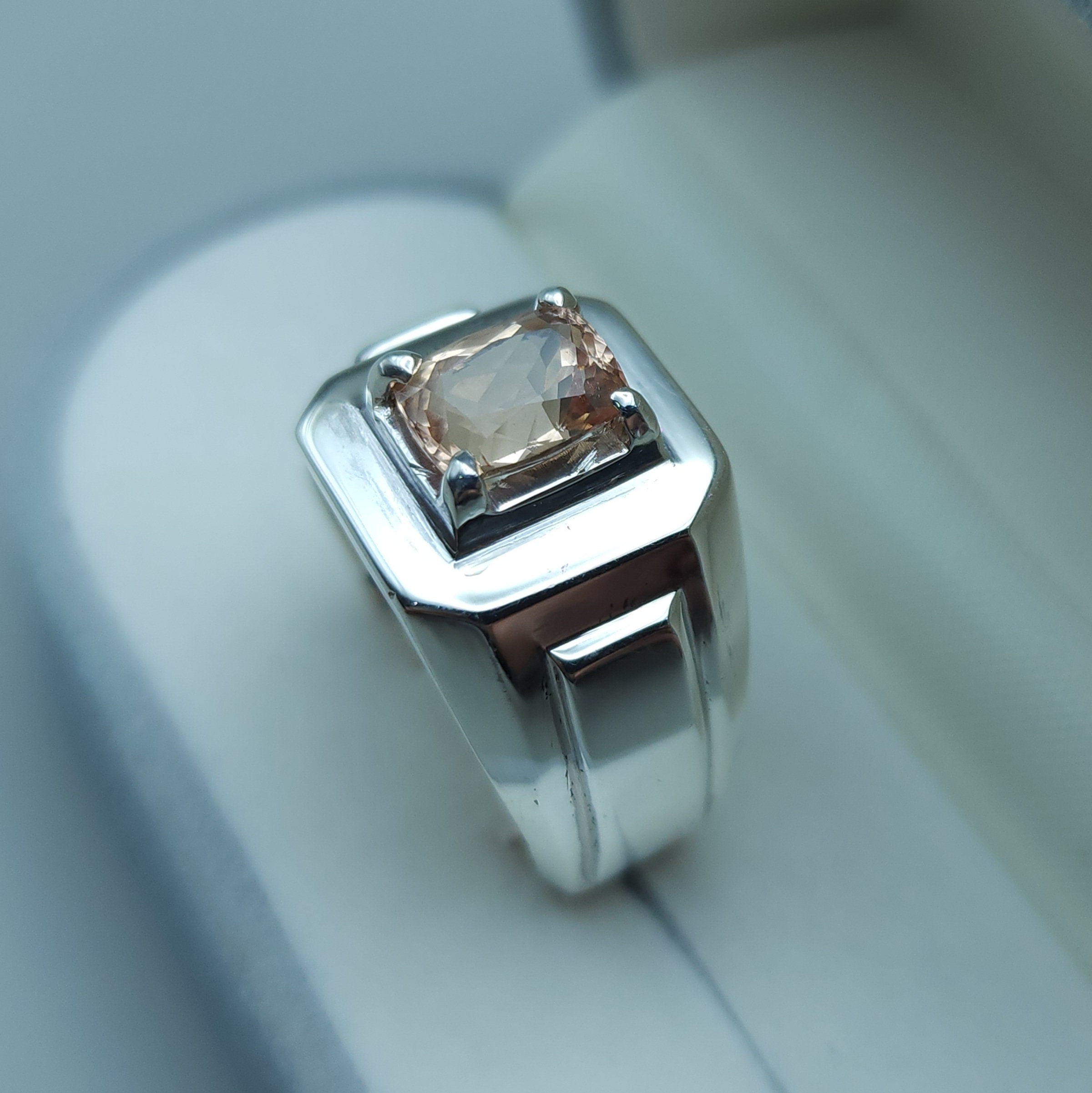 Natural Unheated Untreated Big Imperial Topaz Katlang Topaz Ring Peach ...