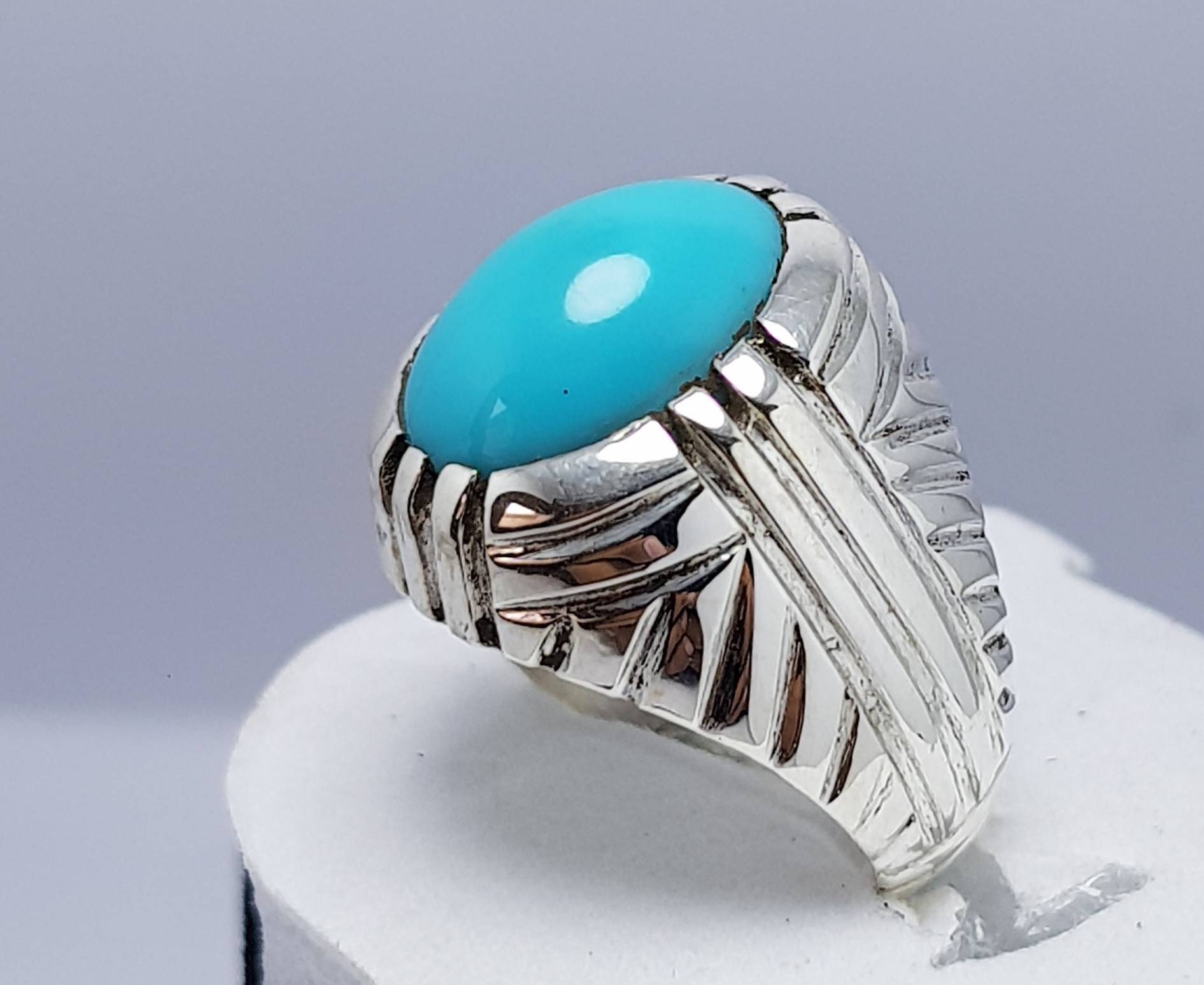 Dark Blue Feroza Ring Turquoise Rings Nishapuri Feroza New Elegant Ring ...
