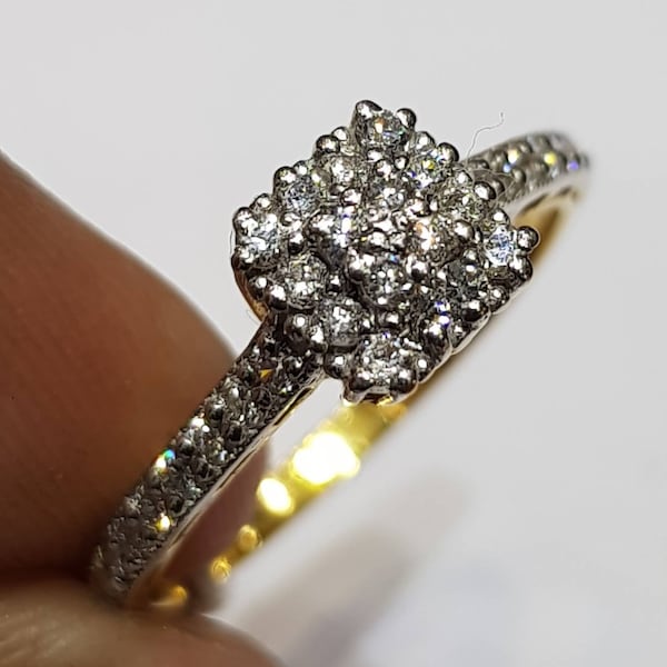 21k Gold Diamond Ring - Etsy