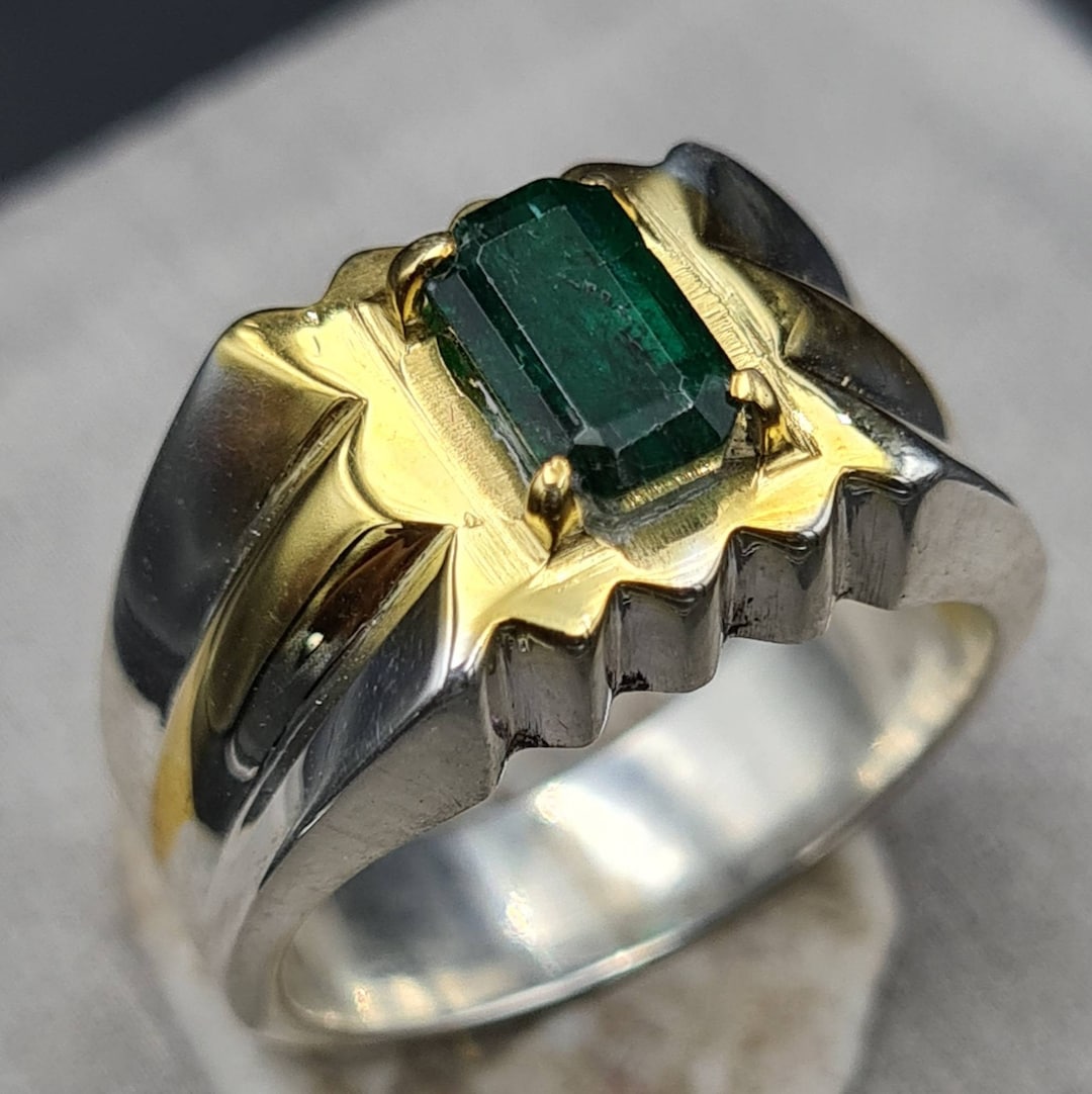 Mens Emerald Wedding Ring Top Quality Swat Emerald Rings for Men and ...