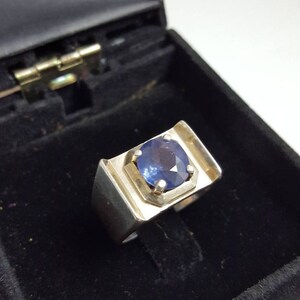 Natural Sapphire Ring Dark Blue Real Sapphire Stone Neelam Stone Ring ...