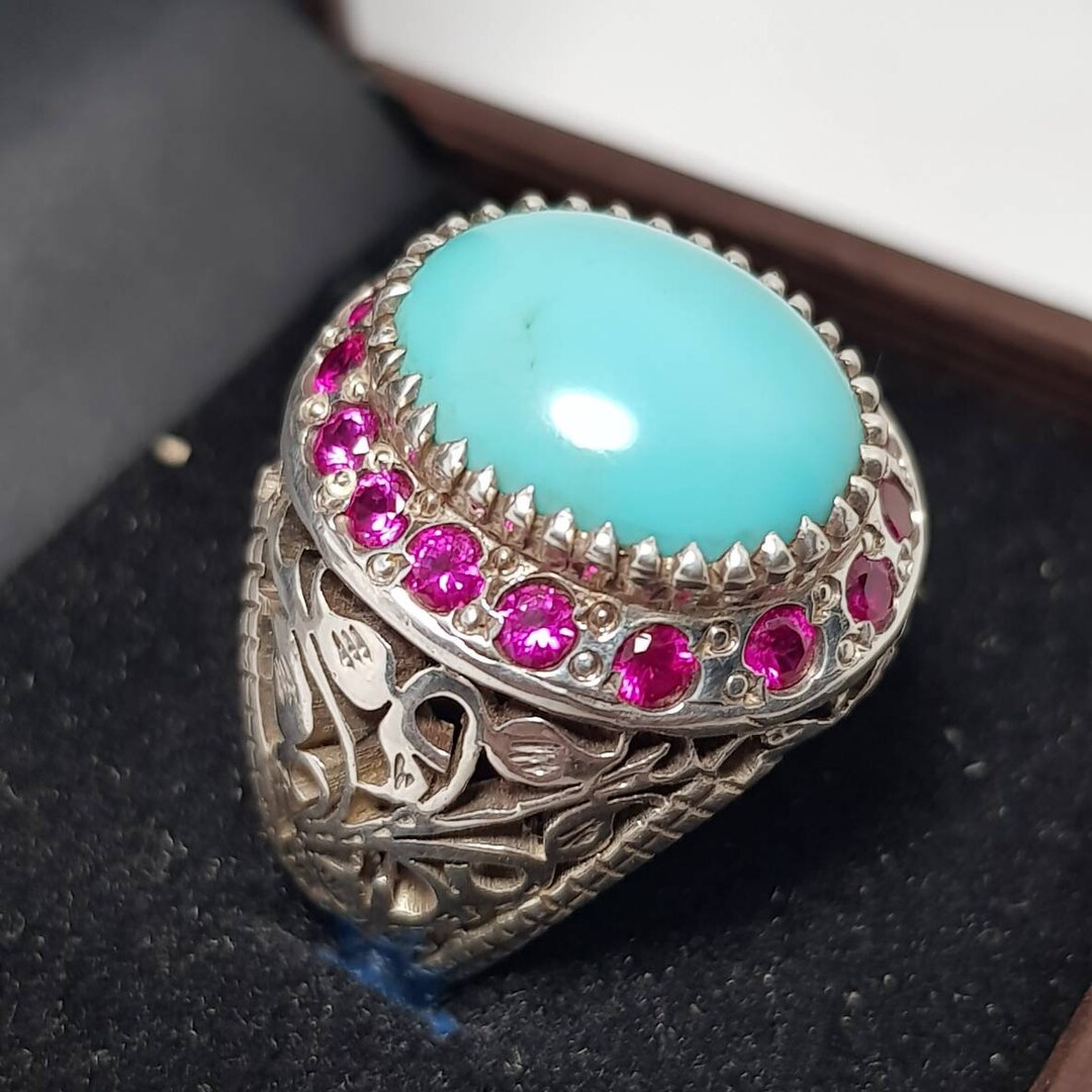 Beautiful Super Clean Blue Dark Feroza Ring Dark Deep Beautiful Color ...