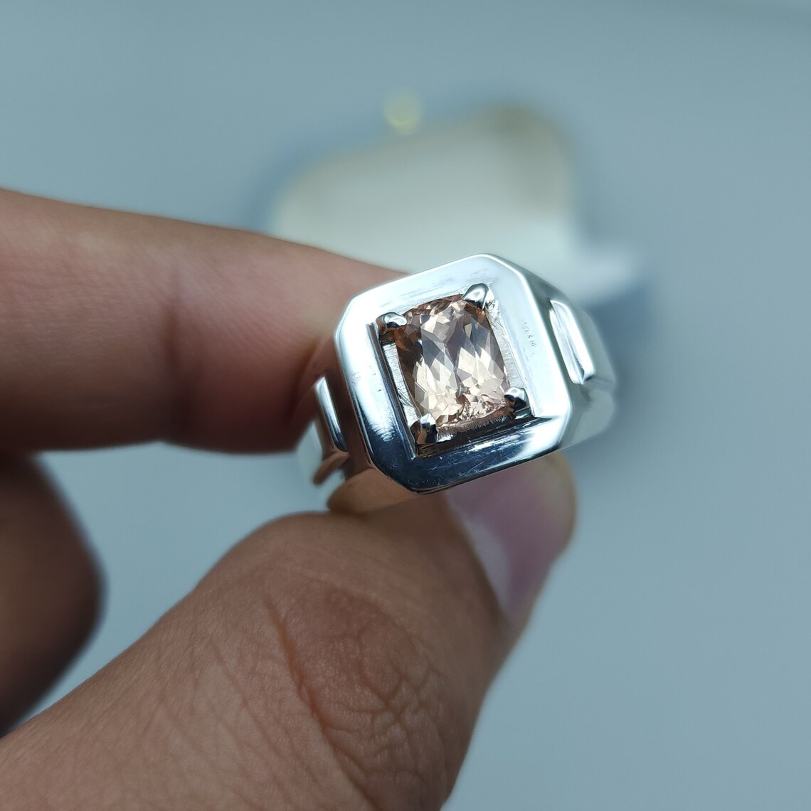 Natural Unheated Untreated Big Imperial Topaz Katlang Topaz Ring Peach ...